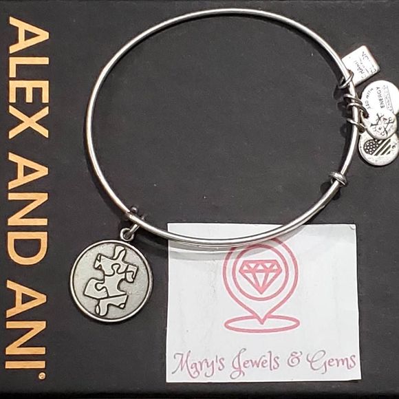 Alex and Ani | Jewelry | Alex And Ani Piece Of The Puzzle Charm Bangle Bracelet Rafaelian Silver ...